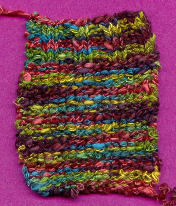 Hand Knit Samples of Cotton/Wool Yarn